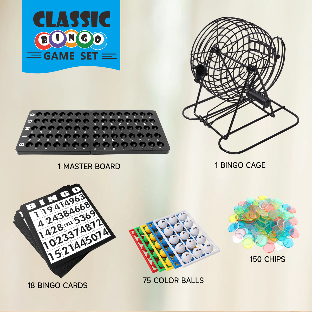 Bingo Game Night Deluxe Bingo Game Set With Metal Cage - Complete ...
