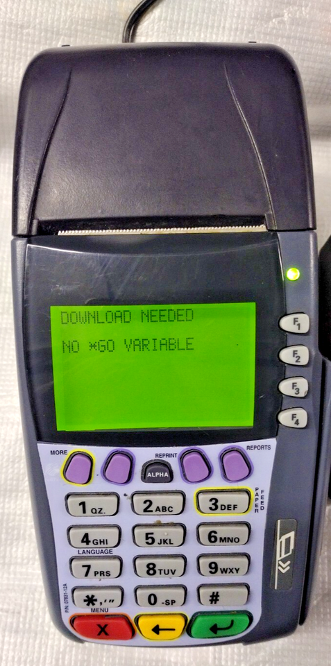 Verifone Omni 3750 Credit Card Terminal Receipt, Card Chip Reader w/ AC ...