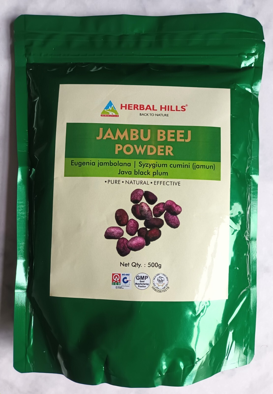 Herbal Hills Jambu Beej Churna / Jamun Seeds Powder 500g Pure Natural ...