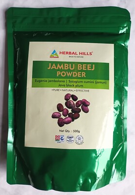 Herbal Hills Jambu Beej Churna / Jamun Seeds Powder 500g Pure Natural ...