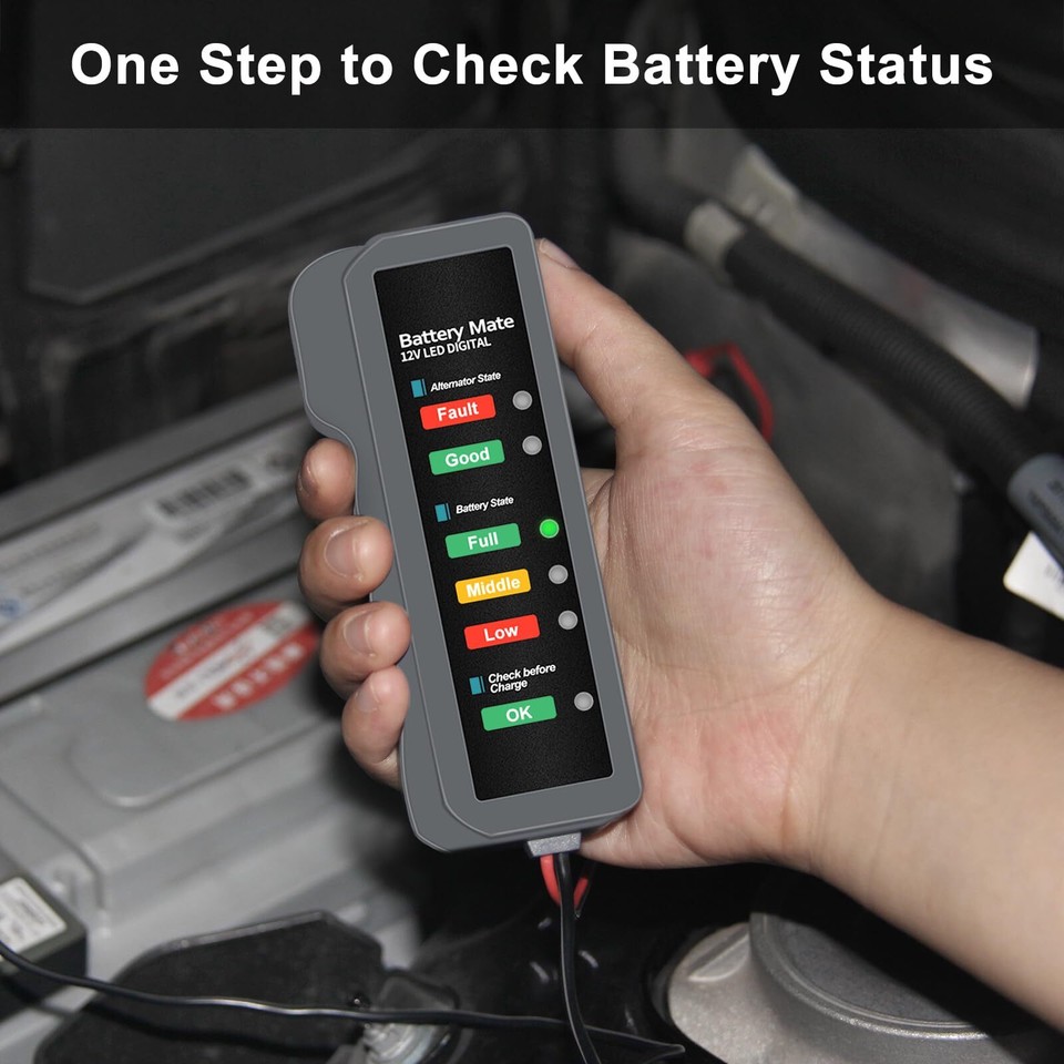 12V Car Battery Tester and Alternator Tester Automotive Load Tester ...