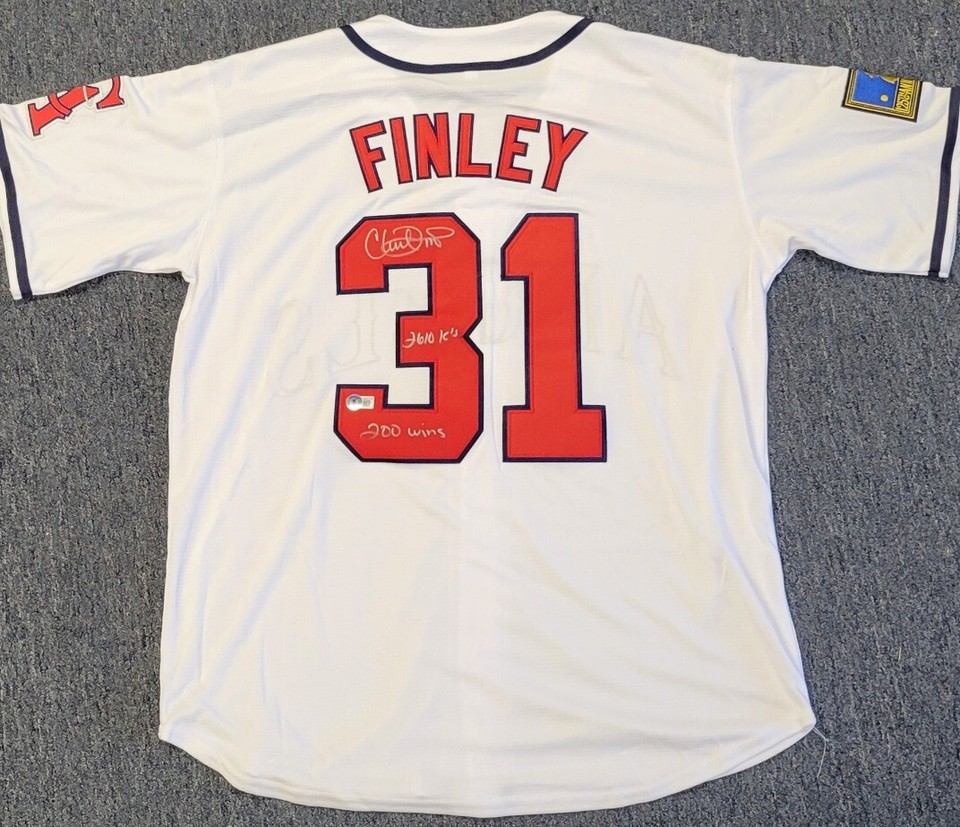 Chuck Finley signed "200 Wins 2610 K's" Angels Jersey autograph ~ BAS ...