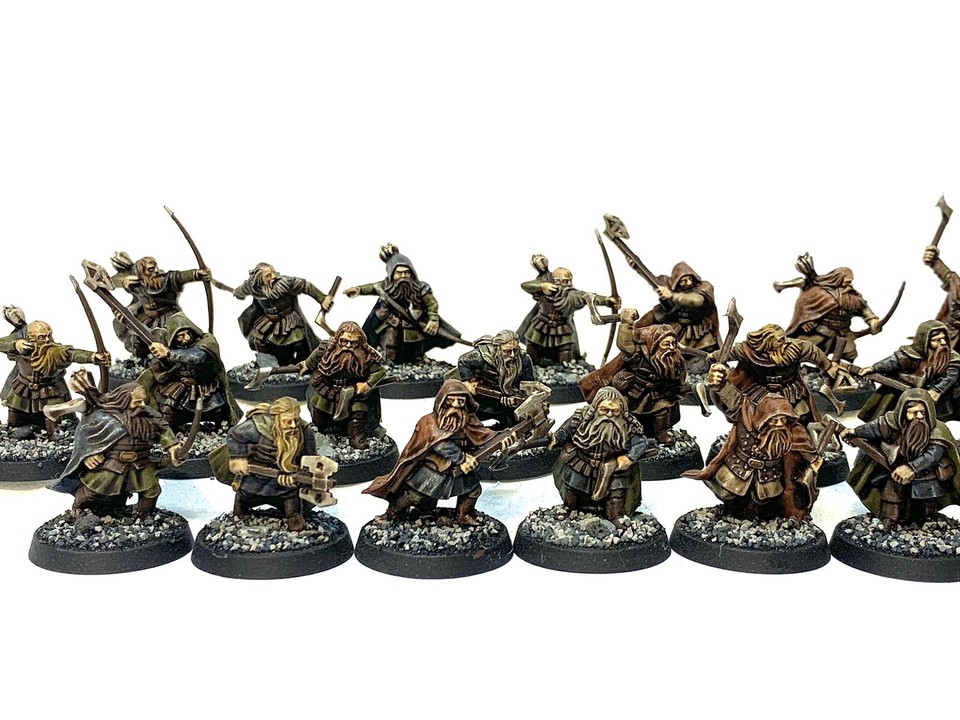 DWARVES OF KHAZAD-DUM ARMY 56 lord of the rings warhammer 28mm Painted ...