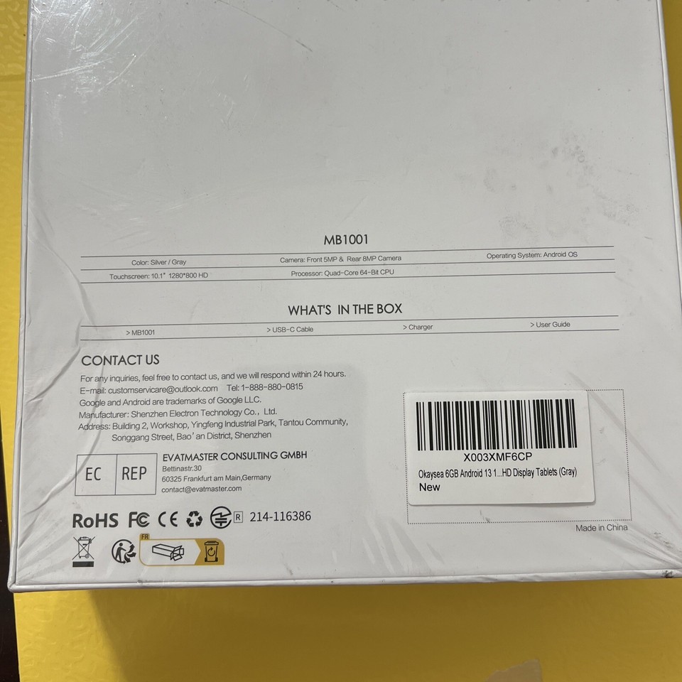 NEW Smart Life MB1001 Tablet 10.1” 1280x800 HD Android Quad Core CPU ...