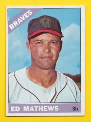SOLID VG-EX+/- ED MATHEWS HOF 1966 TOPPS 200 EDDIE UNCREASED VINTAGE ...