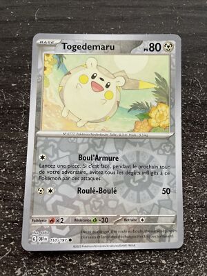 TOGEDEMARU REVERSE - POKÉMON 151/197 EV03 FLAMMES OBSIDIENNES NEUF FR ...