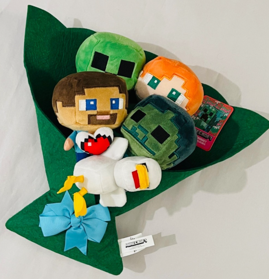 NWT Ruz MINECRAFT Valentine's Day 15" Large Plush Bouquet 2025 | eBay