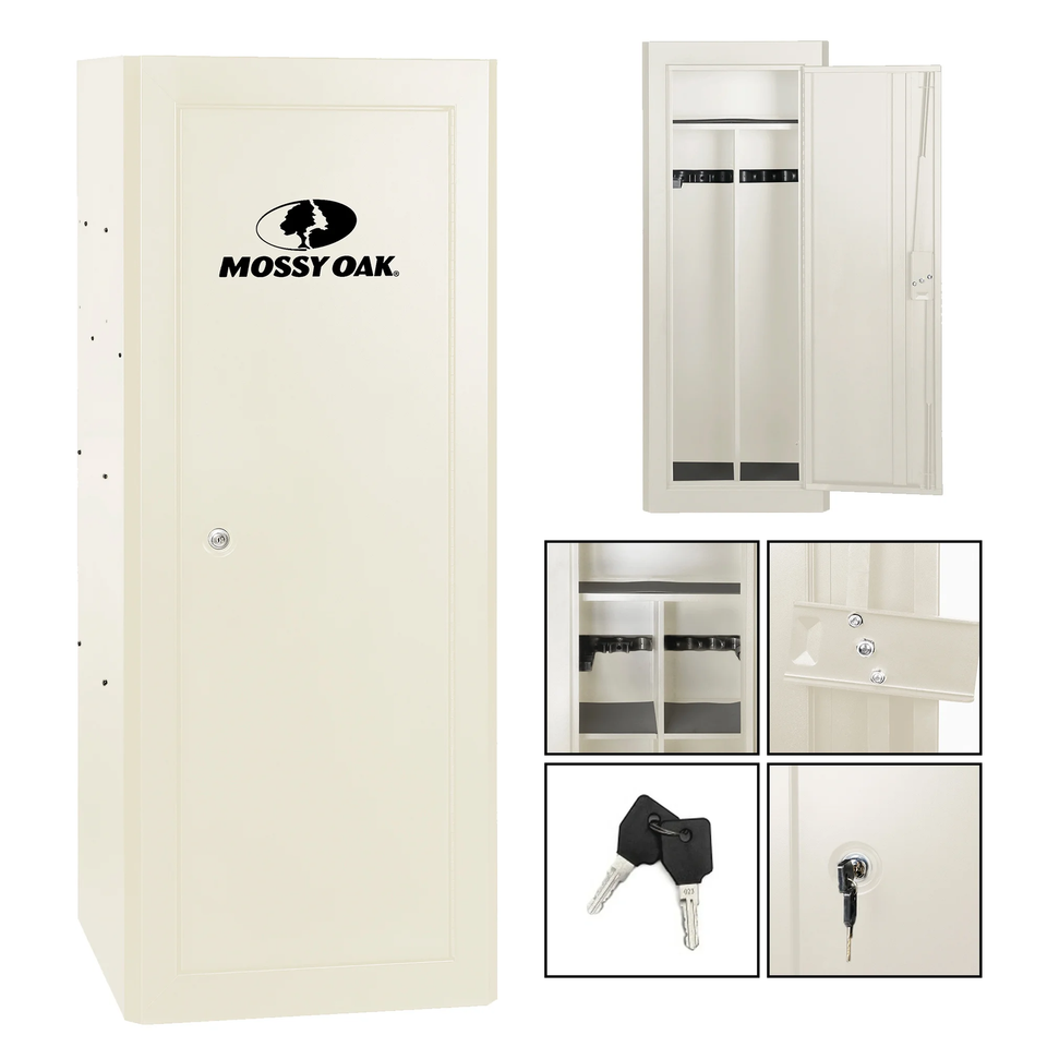 Mossy Oak 18 Gun Security Cabinet - Key Lock, 55" Tall, White Finish | eBay