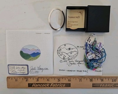 Julie Mar Studio Needlepoint Canvas OVAL PIN KIT #1 Julie Thompson ...
