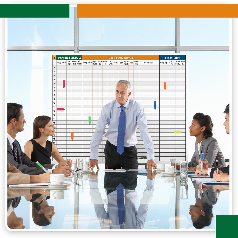 Extra Large Project Management Make Ready White Board Kit, 36x45 Inch ...