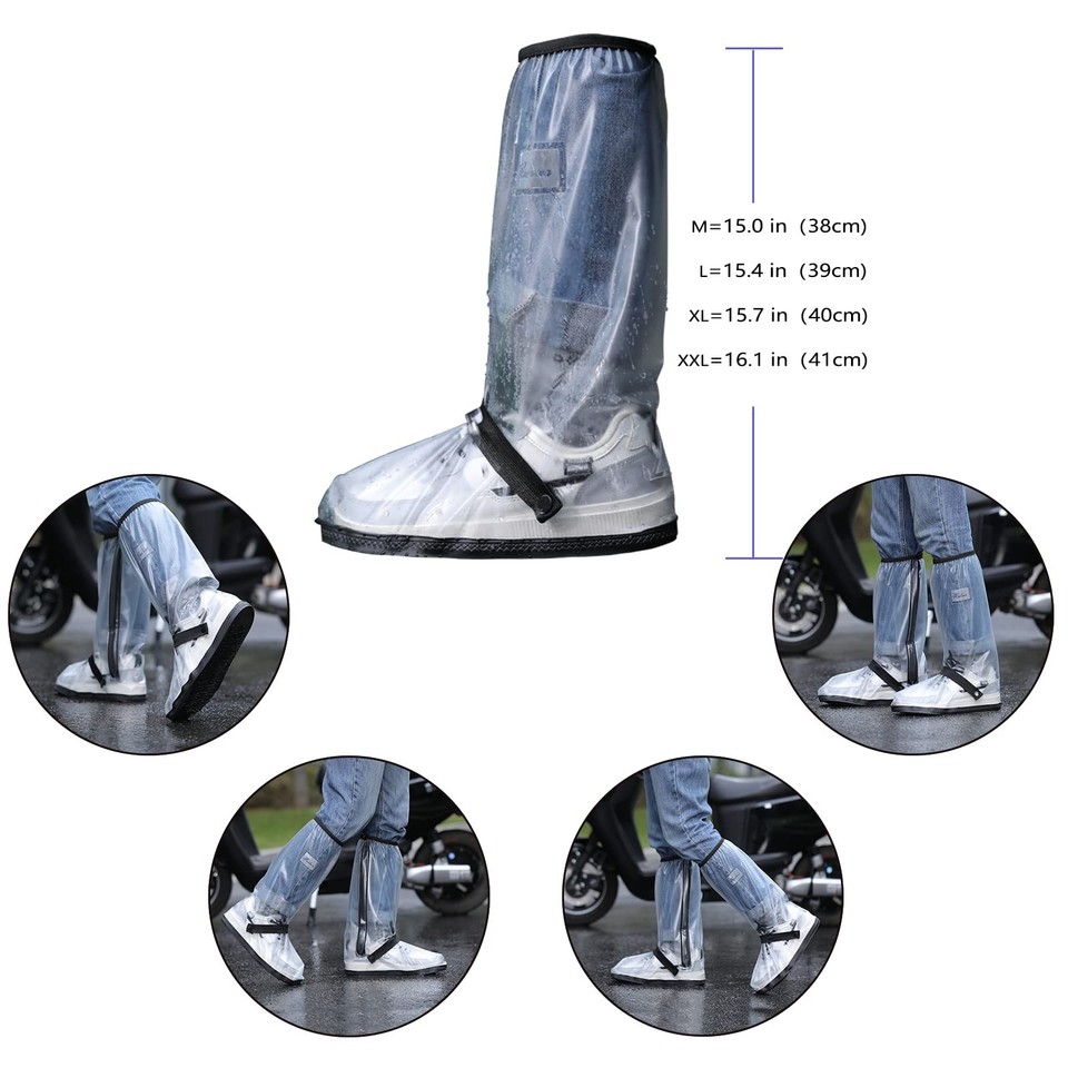 Waterproof Rain Boot Shoe Cover with Reflector Reusable & Foldable ...