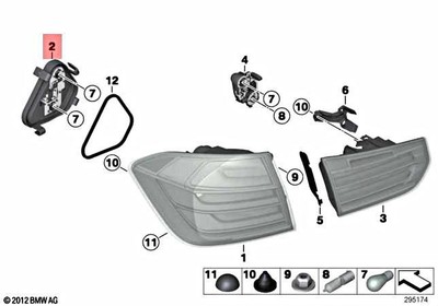 Genuine BMW F30 F35 Bulb Holder Rear Light Side Panel Right OEM ...