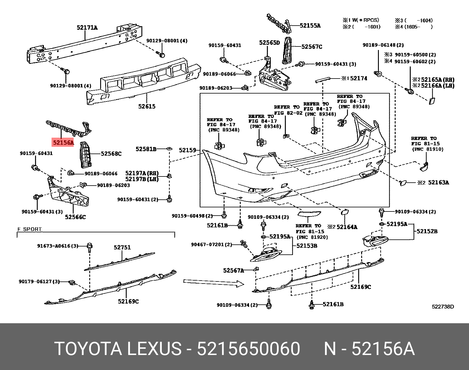 Genuine OE Support Rear Bumper 5215650060 for Toyota 52156-50060 | eBay UK