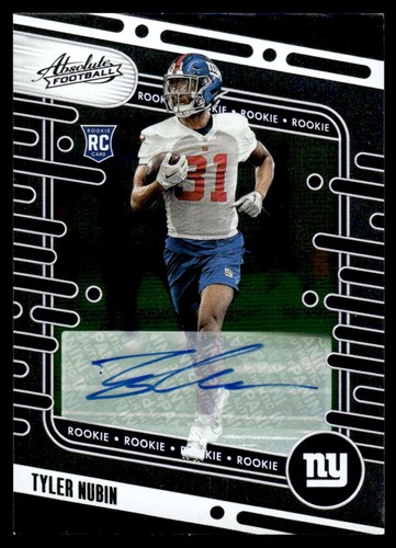 2024 Absolute Autograph RC Tyler Nubin Rookie Auto New York Giants #147 ...