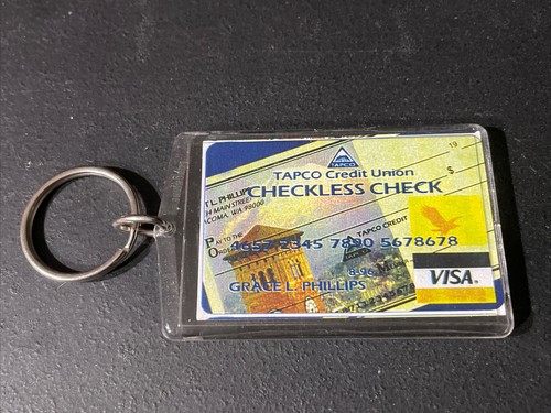 Tapco Credit Union Checkless Check Visa Advertising Keychain Key Fob ...