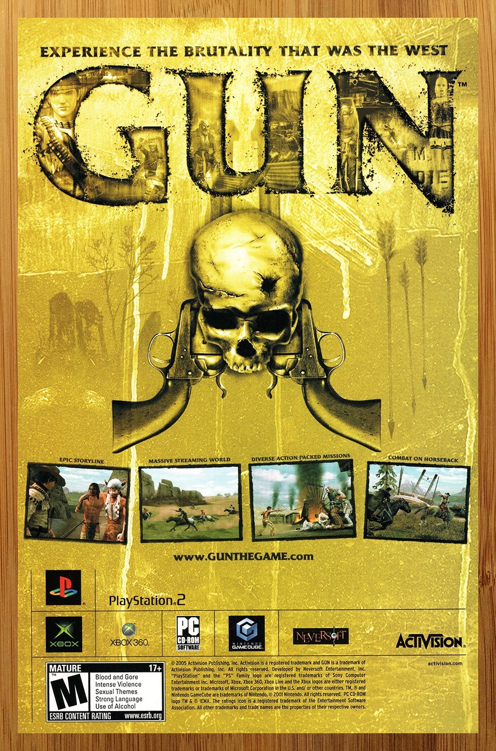 2005 GUN PS2 Xbox Gamecube Print Ad/Poster Official Wall Art Red Dead ...