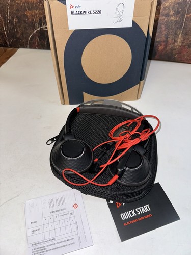 HP POLY Blackwire 5220 C5220 805H3AA Wired Stereo Headset USB Type A | eBay