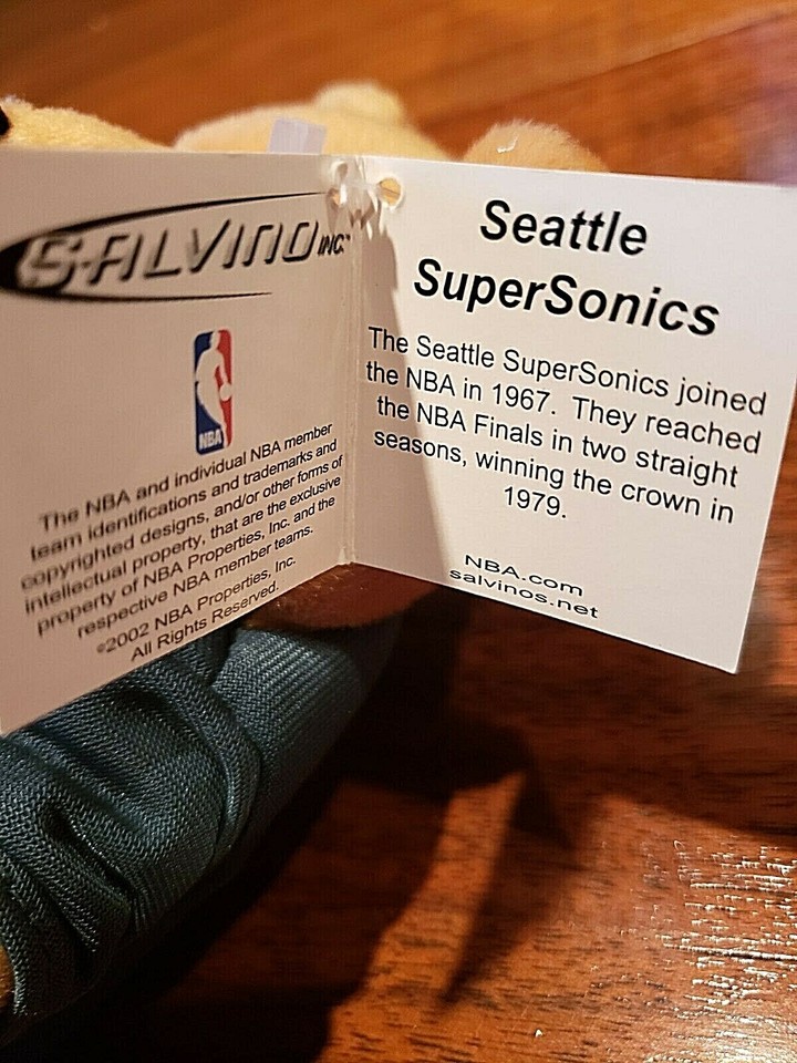 Salvino SEATTLE SONICS SUPERSONICS 2002 NBA TEAM BAMMERS in uniform ...