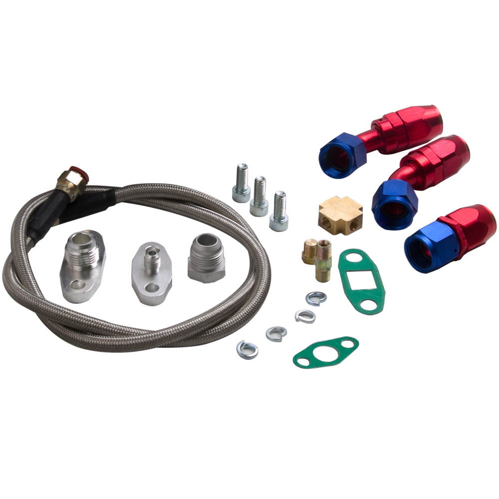 Universal Turbo Oil Line Kits Feed Return Drain Line T3 T4 T70 T66 T25 ...