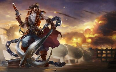 League of Legends pirates art gangplank league legends playmat gaming ...