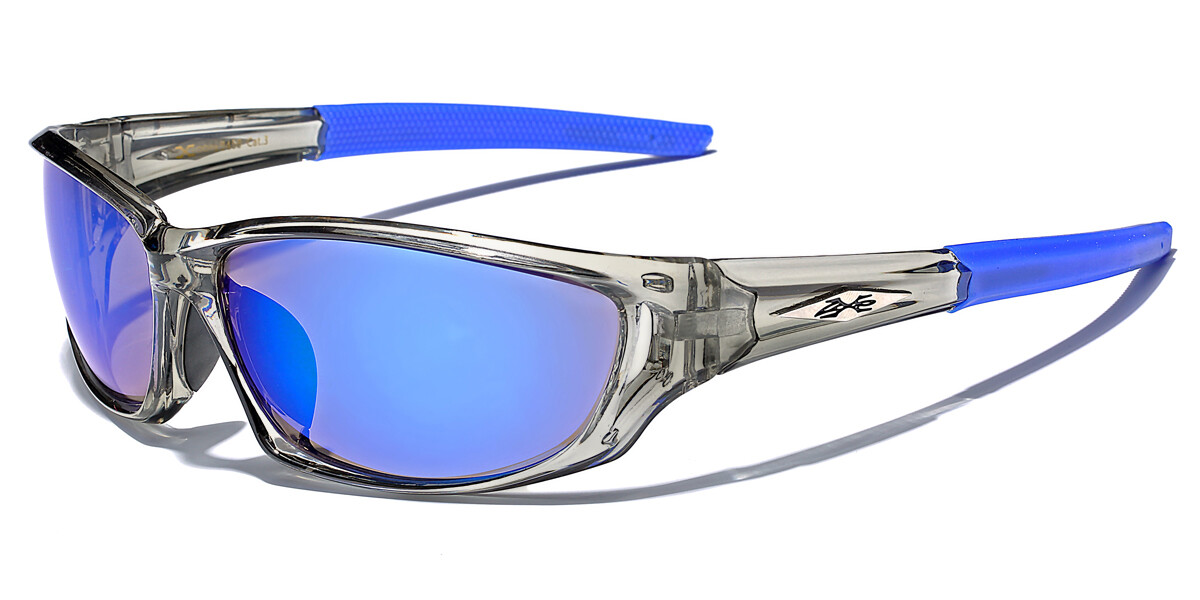 Gray Sport Wrap Frame Men Athletic Sunglasses Baseball Cycling Mirrored ...