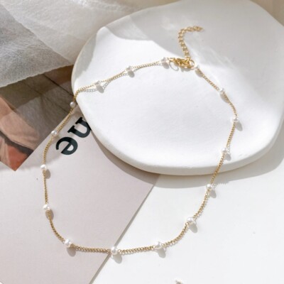 Jewelry Clavicular Chain Pendant Girl's Neck Chain Pearl Neck Chain | eBay