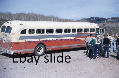 Orig 1950s 35mm Kodachrome slide - Trailways charter bus in rural CO | eBay