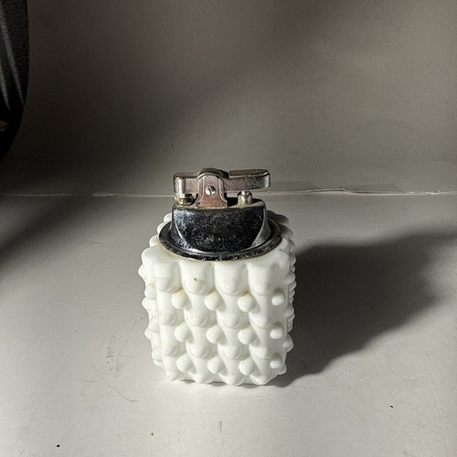 VTG White Fenton Hobnail Milk Glass Table Lighter Not Tested | eBay