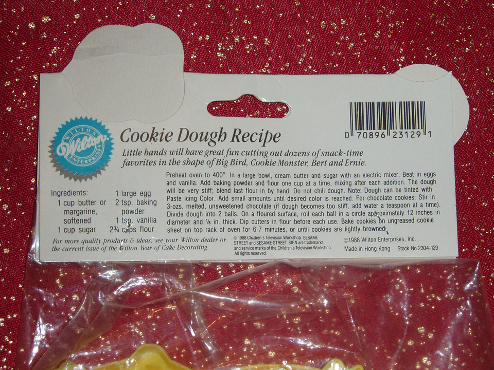 Vintage Sesame Street Cookie Cutters Set 4 Wilton Yellow Plastic 1988 ...