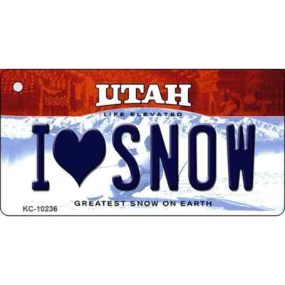 I Love Snow Utah State License Plate Tag Key Chain KC-10236 | eBay