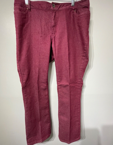 Women's Denim 24/7 Stretch Jeans - Size 14W Burgundy | eBay