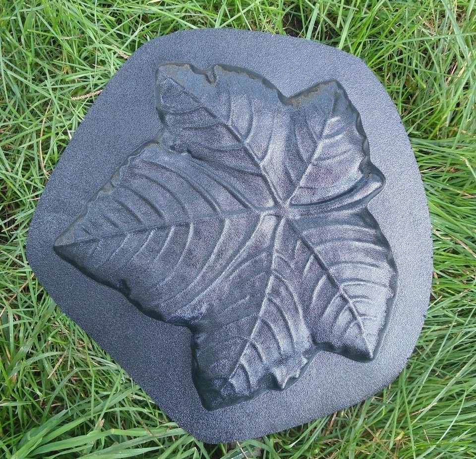 Cement Leaf leave mold concrete plaster abs plastic mould 12" x 13" x 1 ...