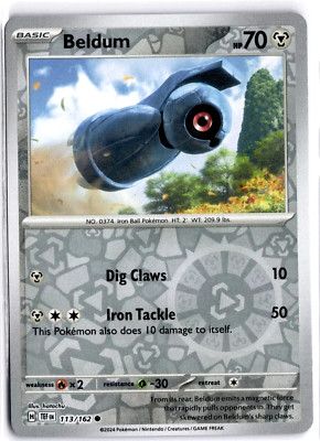 Beldum Reverse Holo Pokemon TCG Card 113/162 | eBay