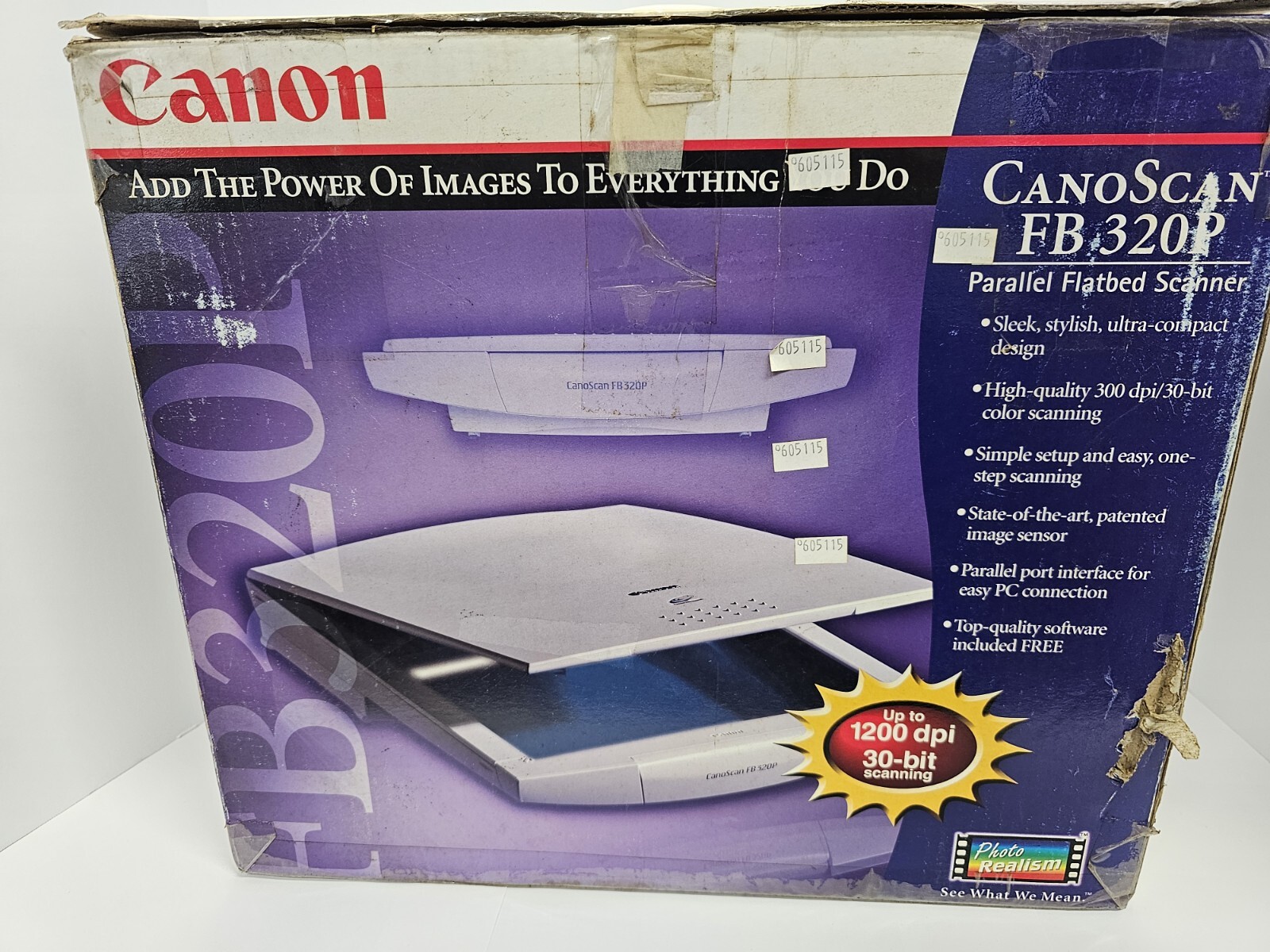 Vintage Canon CanoScan FB 320P parallel flatbed Scanner | eBay