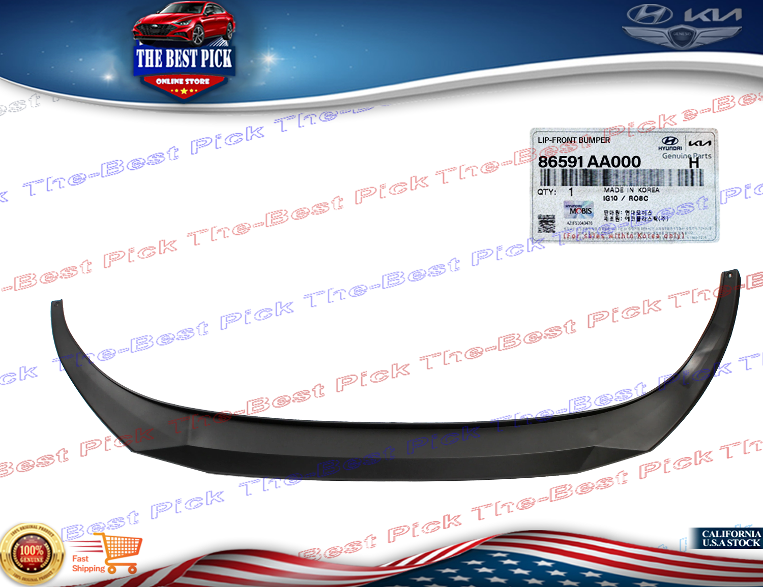 ⭐GENUINE⭐ Front Bumper Lower Lip Deflector for 21-23 Hyundai Elantra ...