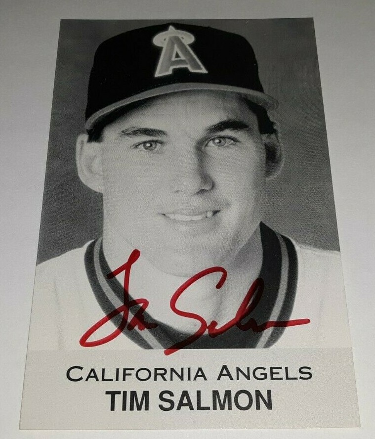 Tim Salmon Signed Angels Postcard Photo Rookie Year Autographed | eBay