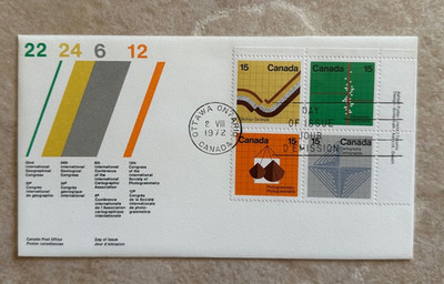 Canada Post Official FDC 582-585 EARTH SCIENCES (1972) UR blk SMALL 2 ...