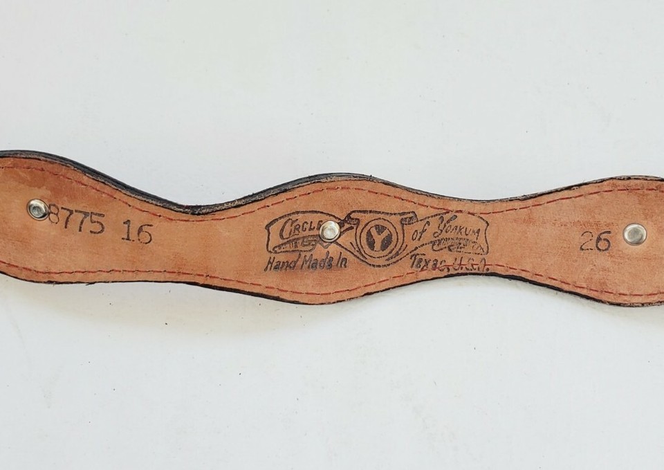 Circle Y of Yoakum Sz 26 Leather Western Belt Heart Conchos Alpaca ...