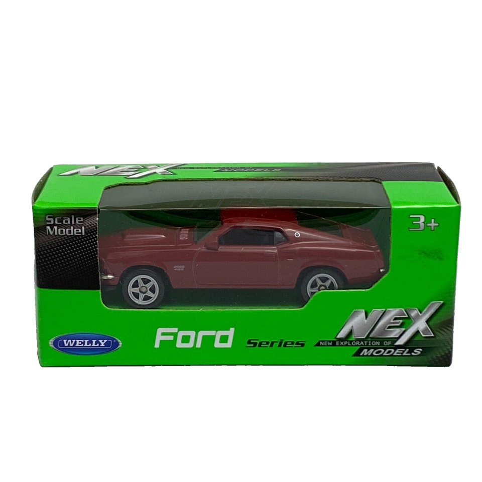 1969 Ford Mustang Boss 429 Maroon Welly 1:60 1:64 Series Scale Toy Car ...
