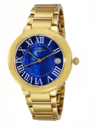 ONISS ION GOLD PLATED WATCH, BLUE FACE | eBay