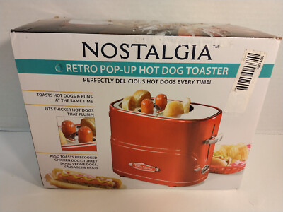 Red Hotdog Grill Hot Dog Toaster Electric Retro Pop Up Nostalgia Cooker ...