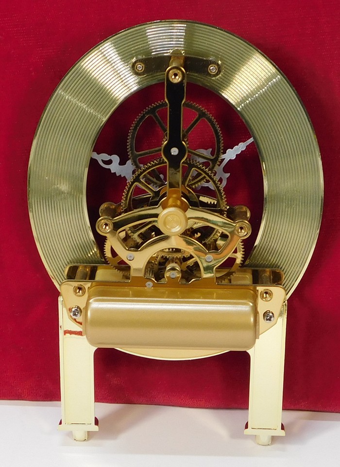 Anniversary Quartz Skeleton Clock Movement With OVAL Dial Gold 5 7/8 ...