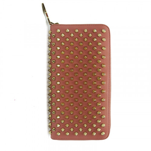 Christian Louboutin Zip-Around Leathert Long Wallet PK with Spikes LTD ...
