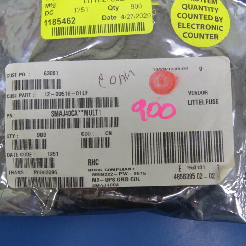 LITTELFUSE SMAJ40CA Qty of 200 per Lot TVS DIODE 40V 64.5V SMA | eBay