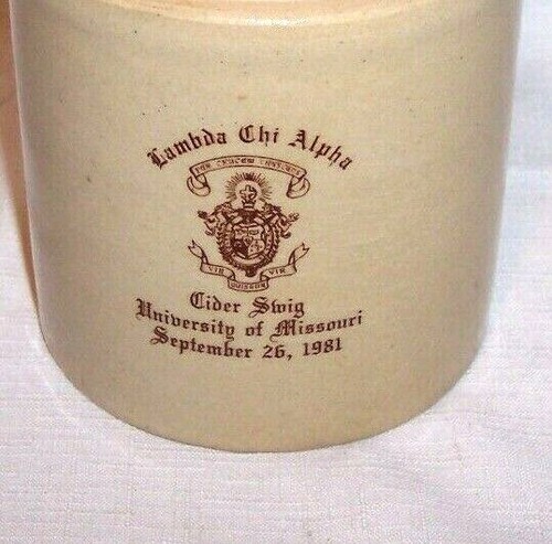 Lambda Chi Alpha Fraternity CIDER SWIG Jug w Insignia U OF MISSOURI ...