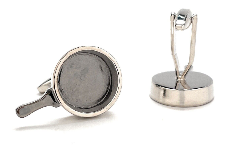 Frying Pan Cufflinks Silver Frying Pan Cuff Links Groomsman Cufflinks ...