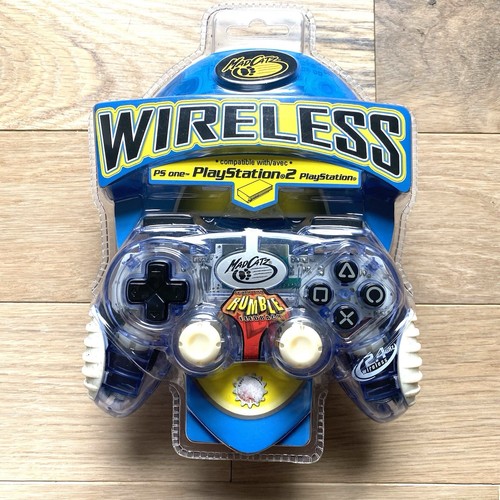 Mad Catz Gamepad Wireless Rumble Vibration Controller PS2 PS1 2.4GHz ...