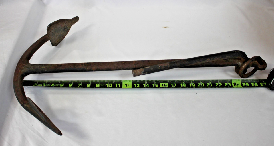 Antique Cast Iron Kedge Anchor Maritime Nautical Sea Anchor 28" 15 Lbs ...
