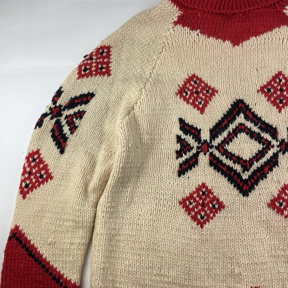 Rare VTG 60’s 70’s Pueblo Indian Native Cowichan Wool Knit Sweater ...