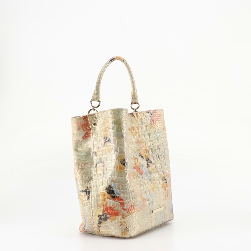 Brahmin Amelia Two-Way Bucket Bag in Oasis Melbourne Croc Embossed ...